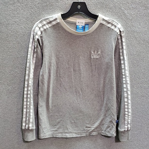 adidas | Tops | Adidas Originals Women Sweatshirt Xs Gray 3 Stripes ...